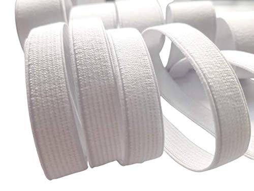 Mixed Size 3 Yards 1/2" 3/4" 1" White Flat Elastic Band Sewing Clothing Accessories Nylon Webbing Garment Trousers Costumes Craft DIY