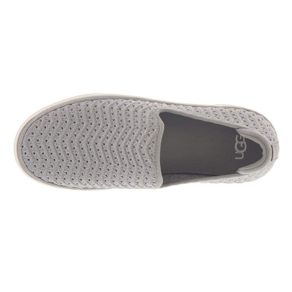 UGG K CAPLAN Slip-ON Sneaker, SEAL METALLIC KNIT, 1 US Unisex Little Kid