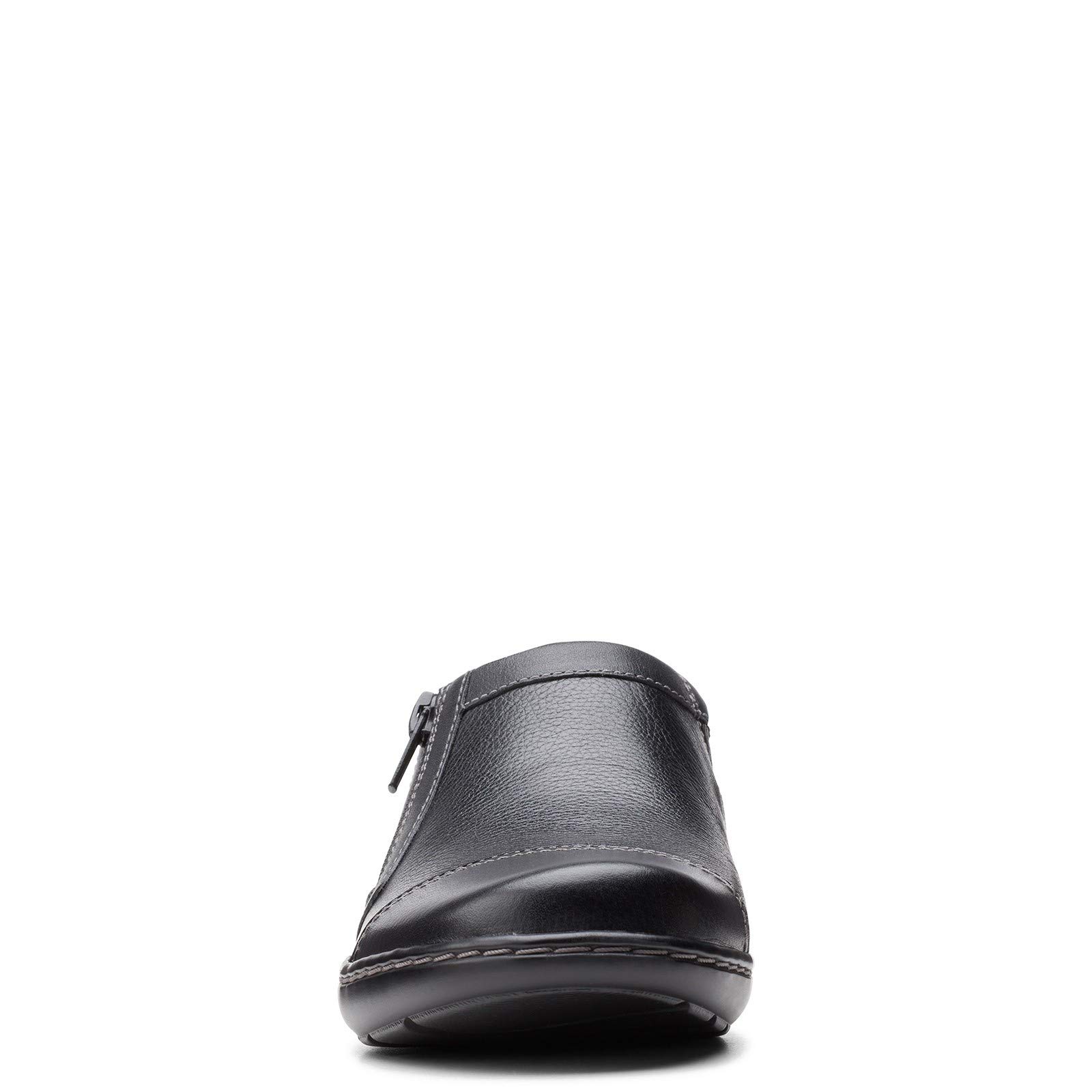 Clarks womens Cora Giny Loafer Flat, Black Tumbled/Smooth Leather, 11 US