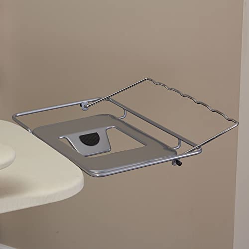 Household Essentials Wide Mega Ironing Board 4-Leg, Steel Top Pressing Station, Heat-Resistant Fiber Pad and Cotton Cover, Silver Frame