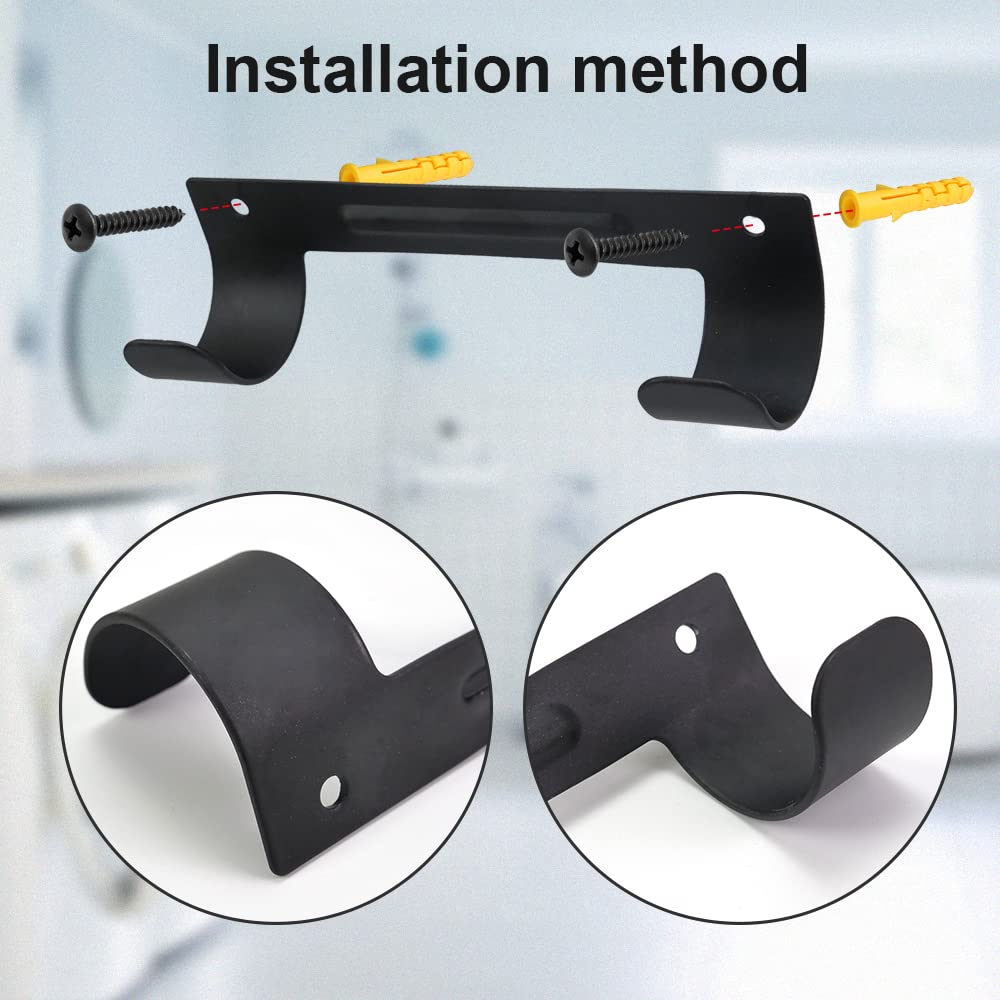 Ironing Board Hanger Wall Mount Ironing Board Holder Organizer Wall Rack for Laundry Rooms Storage Rack Hanging Shelf Hanger (Black)