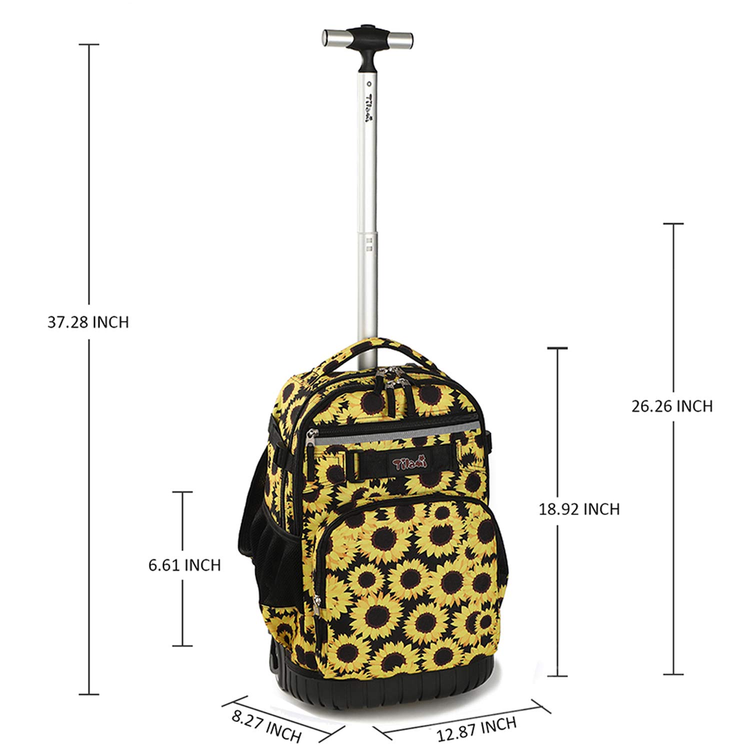 Tilami Rolling Backpack 18 inch Wheeled Backpack School College Student Travel Trip Boys and Girls