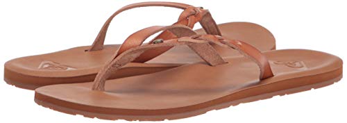 Roxy Women's Liza FLIP Flop Sandal, Tan Combo, 8