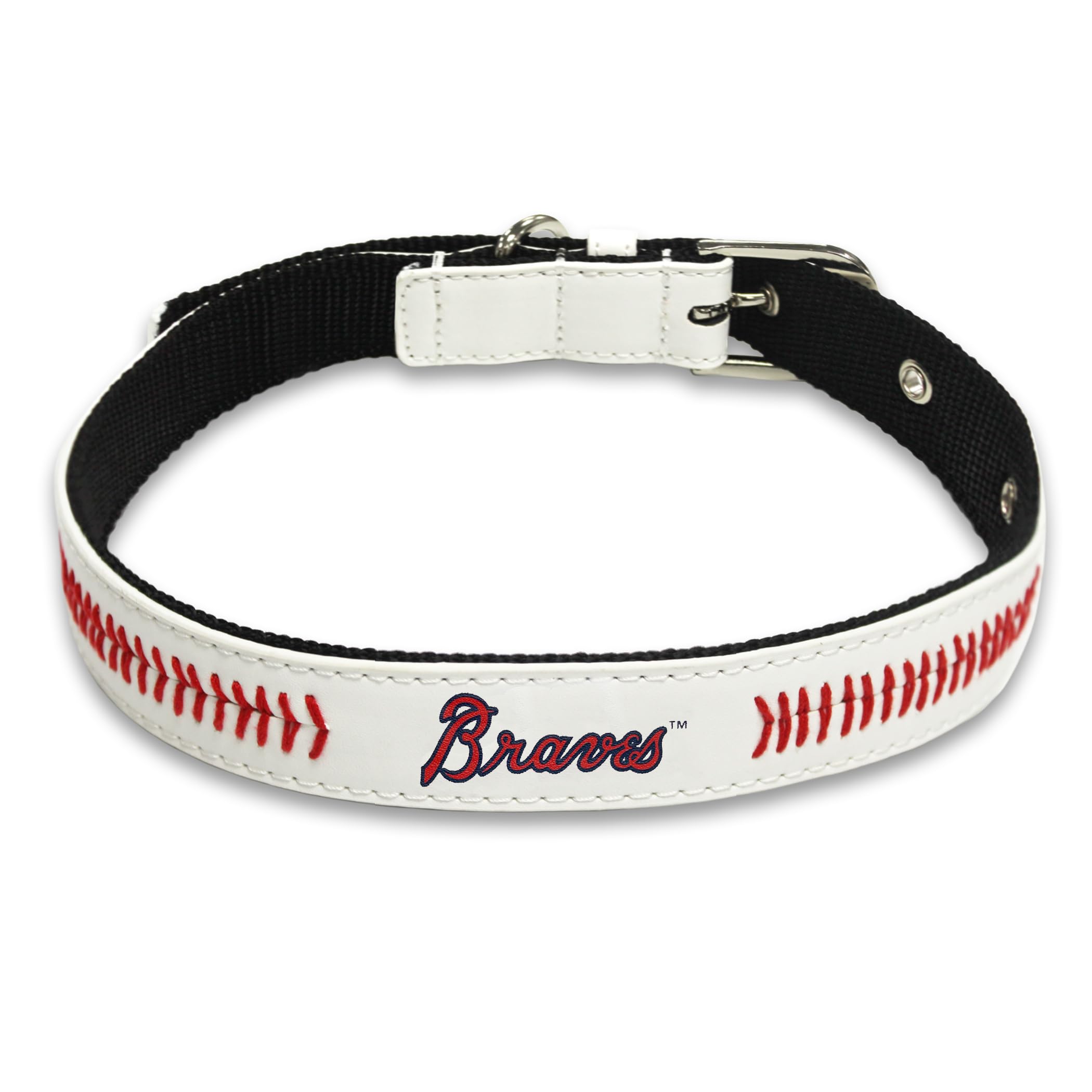 MLB Dog Collar Atlanta Braves New Signature PRO PVC-Leather Premium Pet Collars Extra Tough & Durable! Super Stylish! Size: Medium Adjustable 16-20" Length x 1" Width