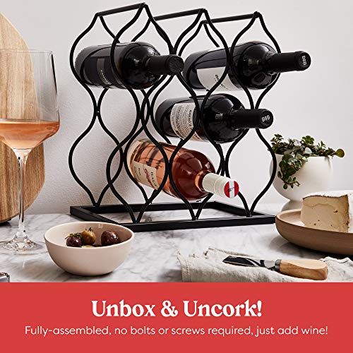 will's Tabletop Wine Rack - Imperial Trellis (5 Bottle, Black) – Freestanding countertop Wine Rack and Wine Bottle Storage, Perfect Wine Gifts and Accessories for Wine Lovers, no Assembly Required