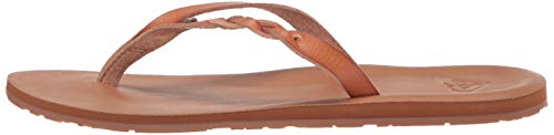 Roxy Women's Liza FLIP Flop Sandal, Tan Combo, 8
