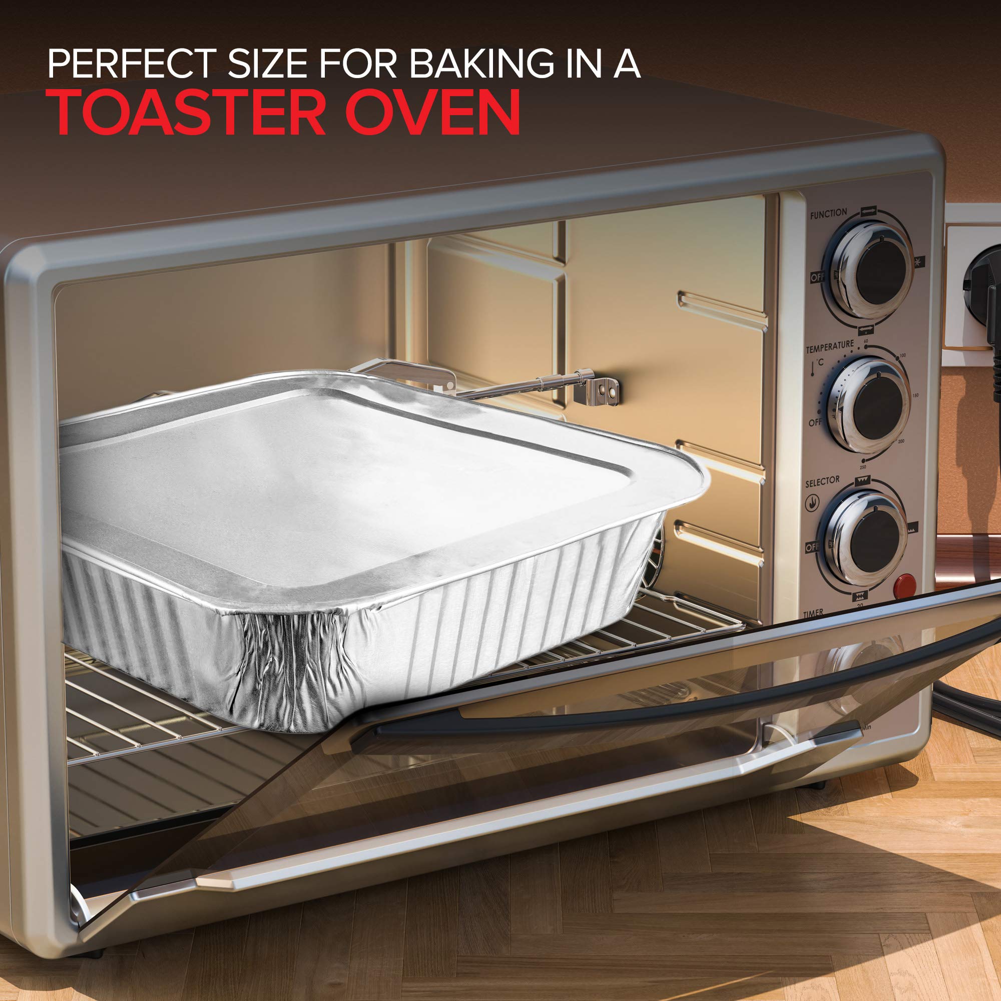 8x8 Foil Pans with Lids (10 Pack) 8 Inch Square Aluminum Pans with Covers - Foil Pans and Foil Lids - Disposable Food Containers Great for Baking Cake, Cooking, Heating, Storing, Prepping Food