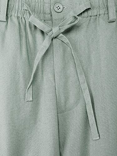 Womens Premium Soft Linen Resort Pants Relaxed Fit Comfort Wear Boho Beach Coverup Style (2X-Large, 3bh01_Gray)