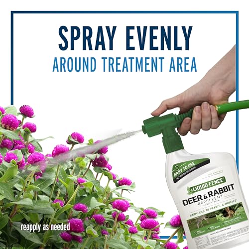 Liquid Fence Deer And Rabbit Repellent Concentrate 32 Ounces, Hose-End Sprayer