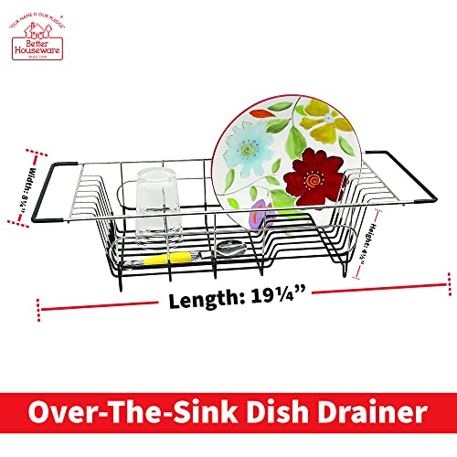 Better Houseware 1484.8 Over Sink Dish Drainer, 19.25 x 8.25 x 4.5, Stainless Steel