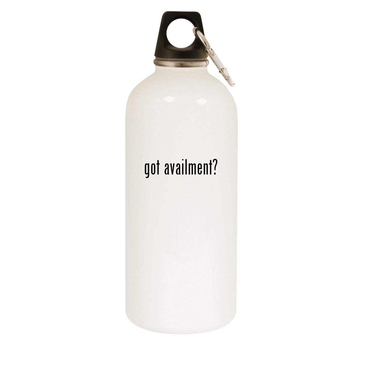 got availment? - 20oz Stainless Steel White Water Bottle with Carabiner, White