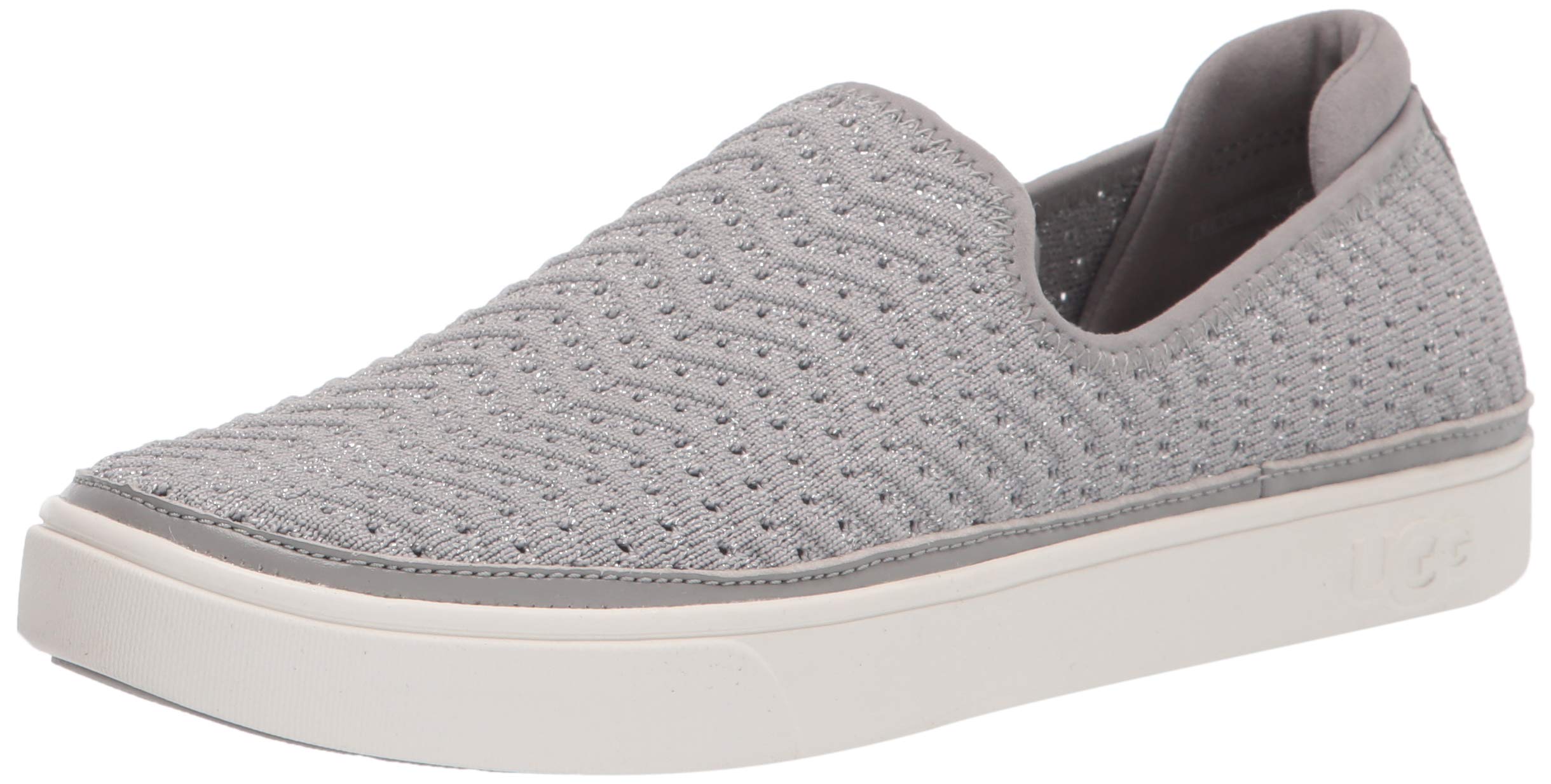 UGG K CAPLAN Slip-ON Sneaker, SEAL METALLIC KNIT, 1 US Unisex Little Kid
