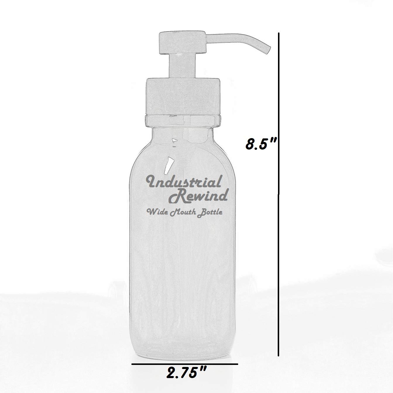 Clear Glass Soap Dispenser with Chrome Metal Pump - Wide Mouth 16oz Glass Bottle Includes Non Slip Bottom and Counter top Protector. (Clear/Chrome)
