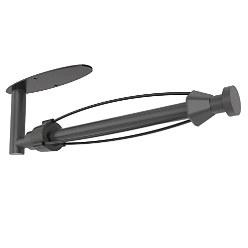 Paper Towel Holder Under Cabinet Wall Mount Paper Towel Holders with Damping Black Stainless Steel Kitchen Under Counter Hanging Paper Towels Rack with Self-Adhesive and Screws
