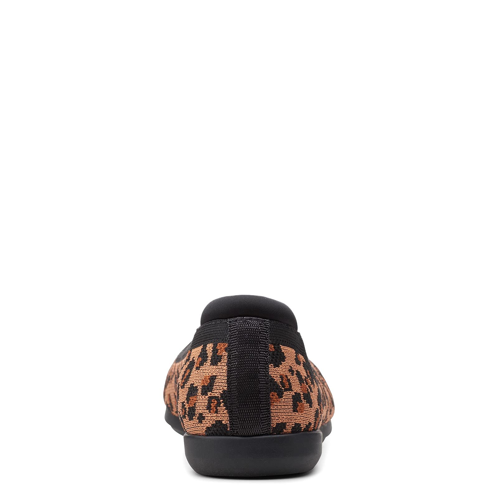 Clarks womens Carly Wish Ballet Flat, Dark Tan/Black Interest Knit, 9.5 Wide US