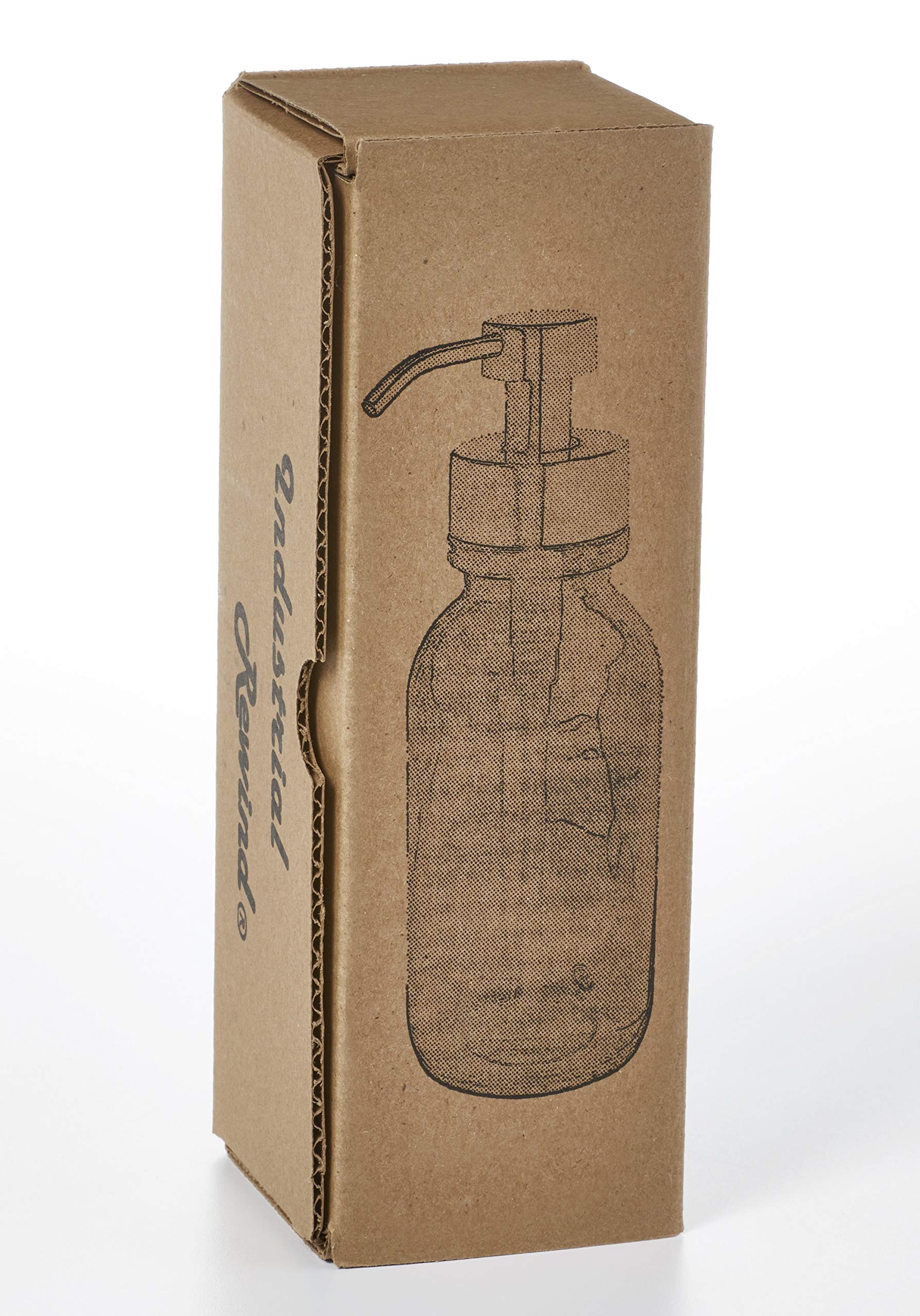 Clear Glass Soap Dispenser with Chrome Metal Pump - Wide Mouth 16oz Glass Bottle Includes Non Slip Bottom and Counter top Protector. (Clear/Chrome)
