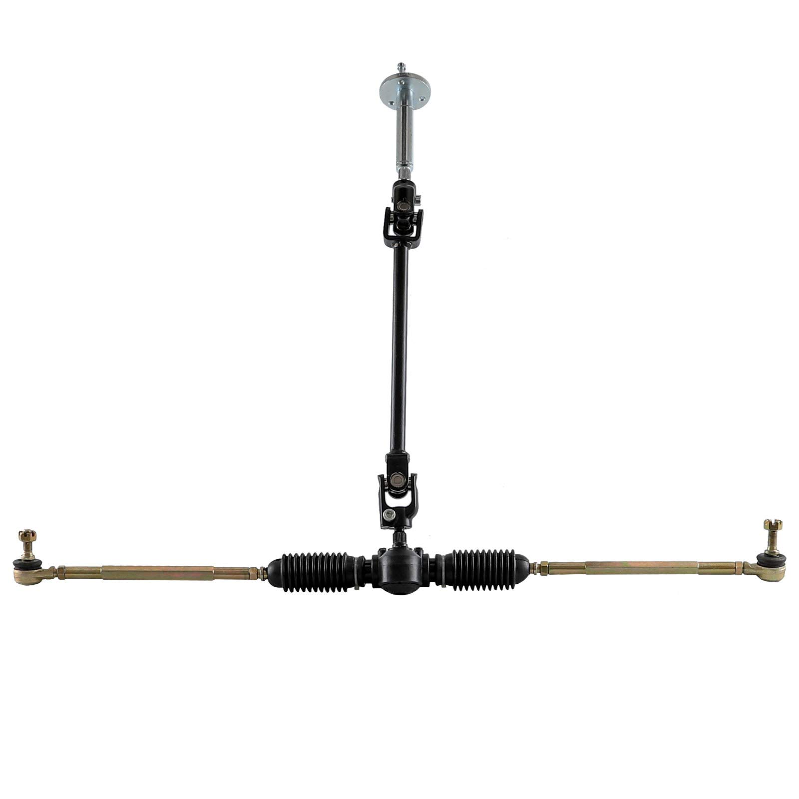 WPHMOTO Complete Steering Wheel Assembly Tie Rod Rack Adjustable Shaft Kit fit for 110cc 125cc Go Kart Bike
