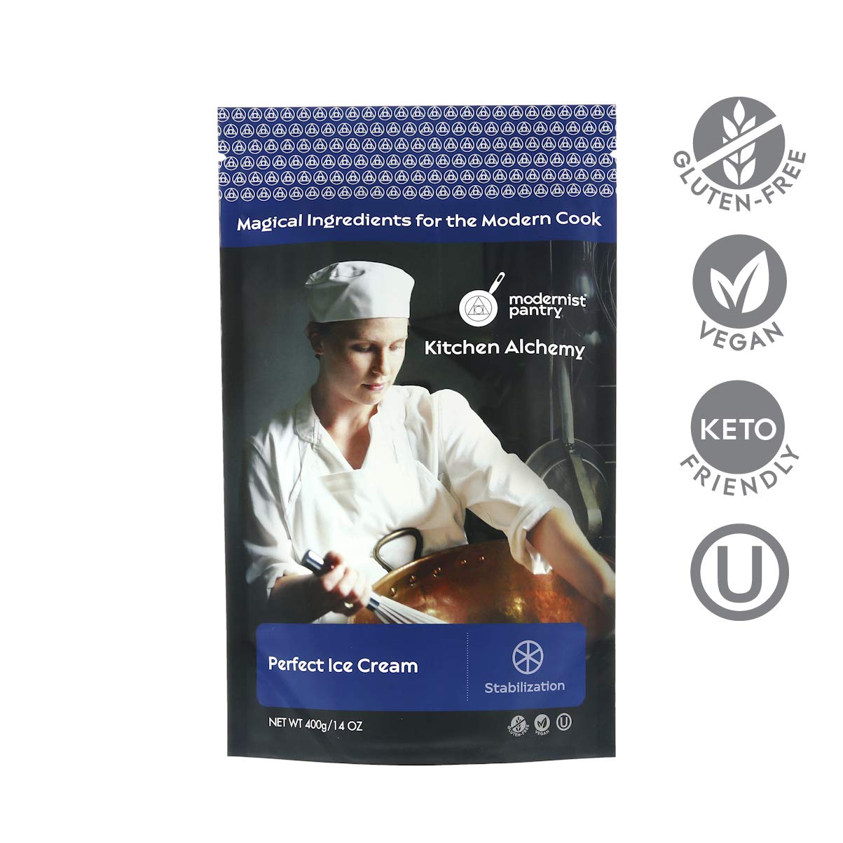 Perfect Ice Cream [Ice Cream Stabilizer] Vegan OU Kosher Certified - 400g/14oz (stabilizes and prevents crystal formation in ice cream recipes)