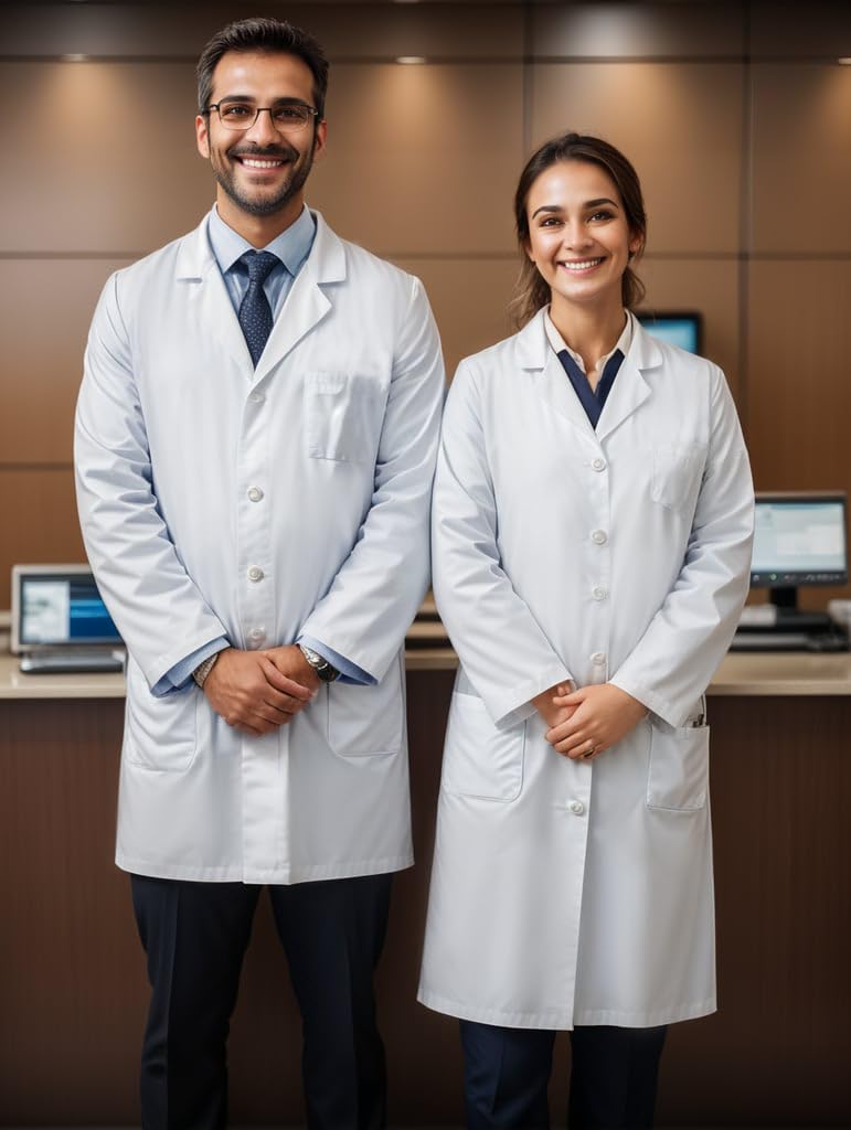 DR Uniforms Unisex Lab Coats - 100% Cotton - Sanforized to Prevent Shrinking- Laboratory Coat for Students and Professionals (XS)