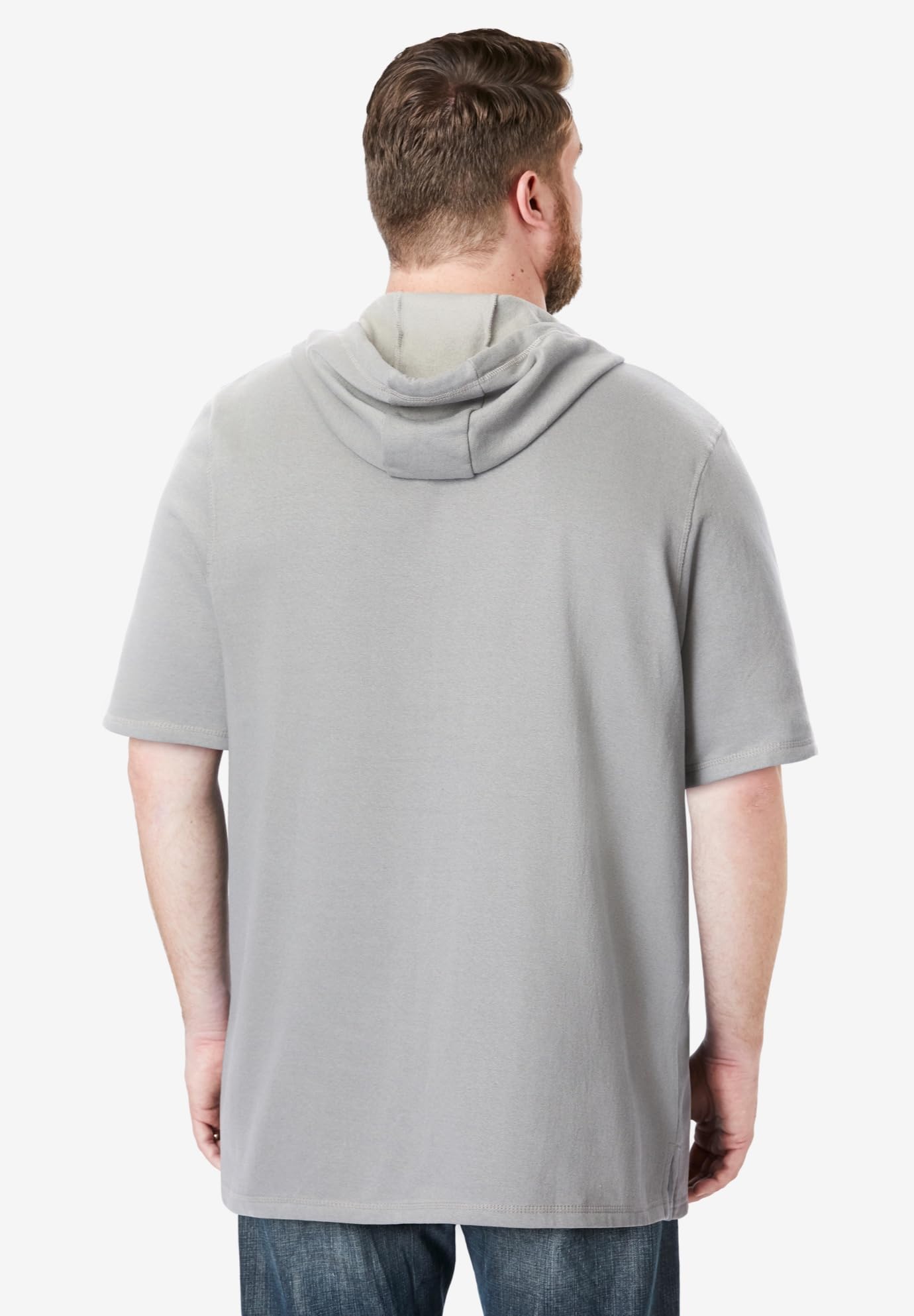 Liberty Blues by KingSize Men's Big & Tall Short-Sleeve Hoodie - 6XL, Shale Grey