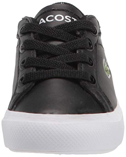 Lacoste Unisex-Child Powercourt Sneaker, Black/White, 8 Toddler