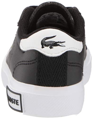 Lacoste Unisex-Child Powercourt Sneaker, Black/White, 8 Toddler