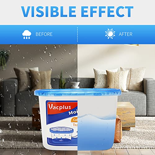 ✅ 𝗩𝗮𝗰𝗽𝗹𝘂𝘀 Moisture Absorber Boxes (6 Pack), 10.5 Oz, Vacplus Unscented Moisture Absorber, Humidity Absorber Attracts Extra Moisture from Your Bathroom, Closet, Kitchen & Study, Dehumidifier for Closet (Fragrance Free)
