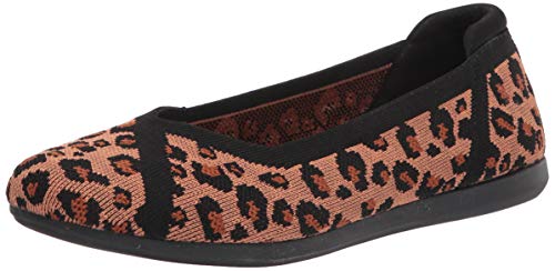 Clarks womens Carly Wish Ballet Flat, Dark Tan/Black Interest Knit, 10 US