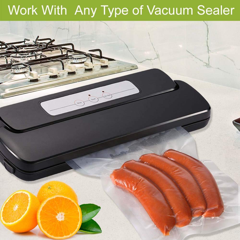 VacYaYa 4 Pack 8X50 Rolls (Total 200 feet) Vacuum Sealer Bags Rolls with BPA Free,Heavy Duty,Great for Sous Vide and Vac Seal storage Rolls