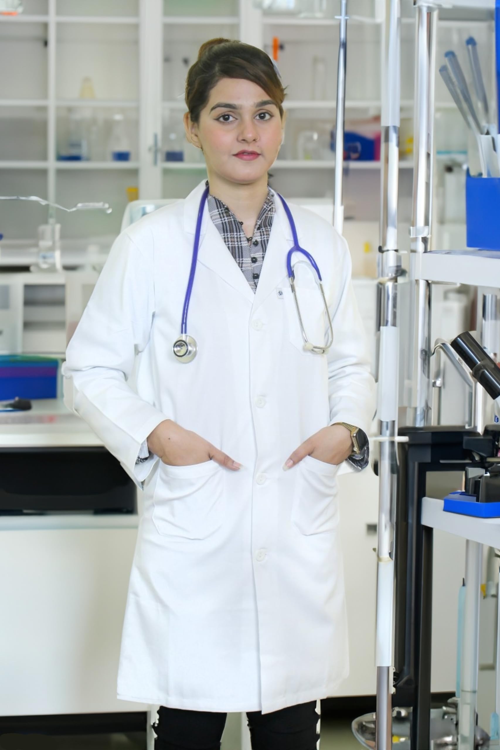DR Uniforms Unisex Lab Coats - 100% Cotton - Sanforized to Prevent Shrinking- Laboratory Coat for Students and Professionals (XS)