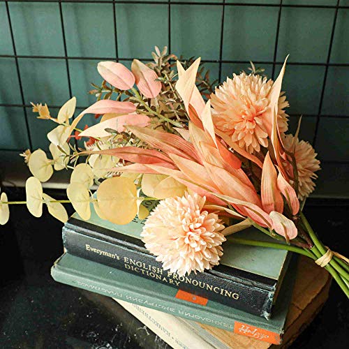 KIRIFLY Artificial Fake Flowers Plants Silk Flower Arrangements Wedding Bouquets Decorations Plastic Floral Table Centerpieces for Home Kitchen Garden Party Décor (Champagne)