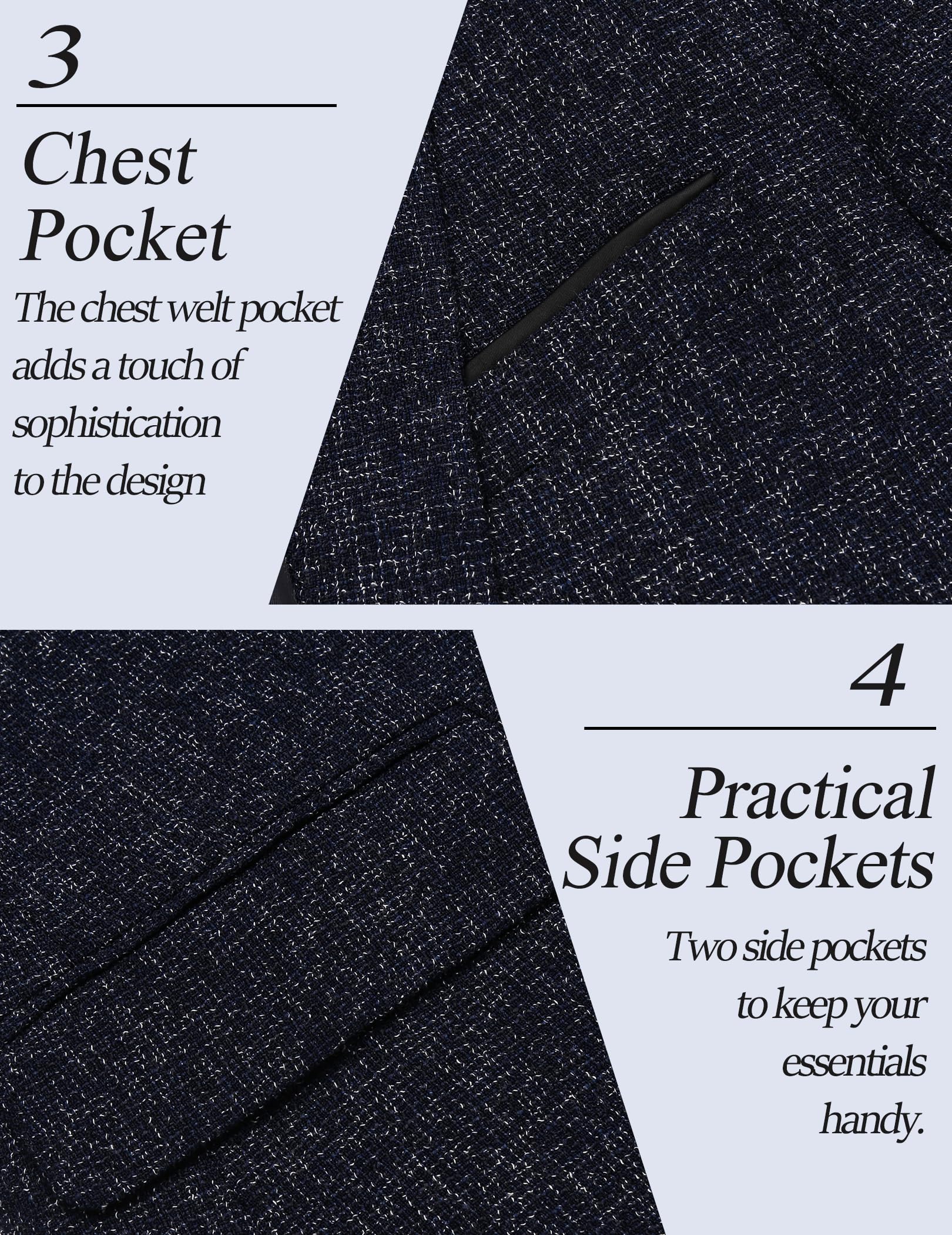 COOFANDY Men's Casual Blazer Sports Coats Lightweight Suit Jackets One Button, 2-Blue, X-Large