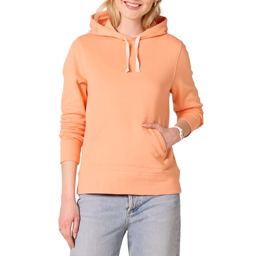 Amazon Essentials Women's Regular-Fit Fleece Pullover Hoodie (Available in Plus Size), Melon Orange, Medium