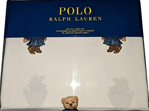 Ralph Lauren Polo Female Girls Bears Sheet Set Girls White Ground (Full)