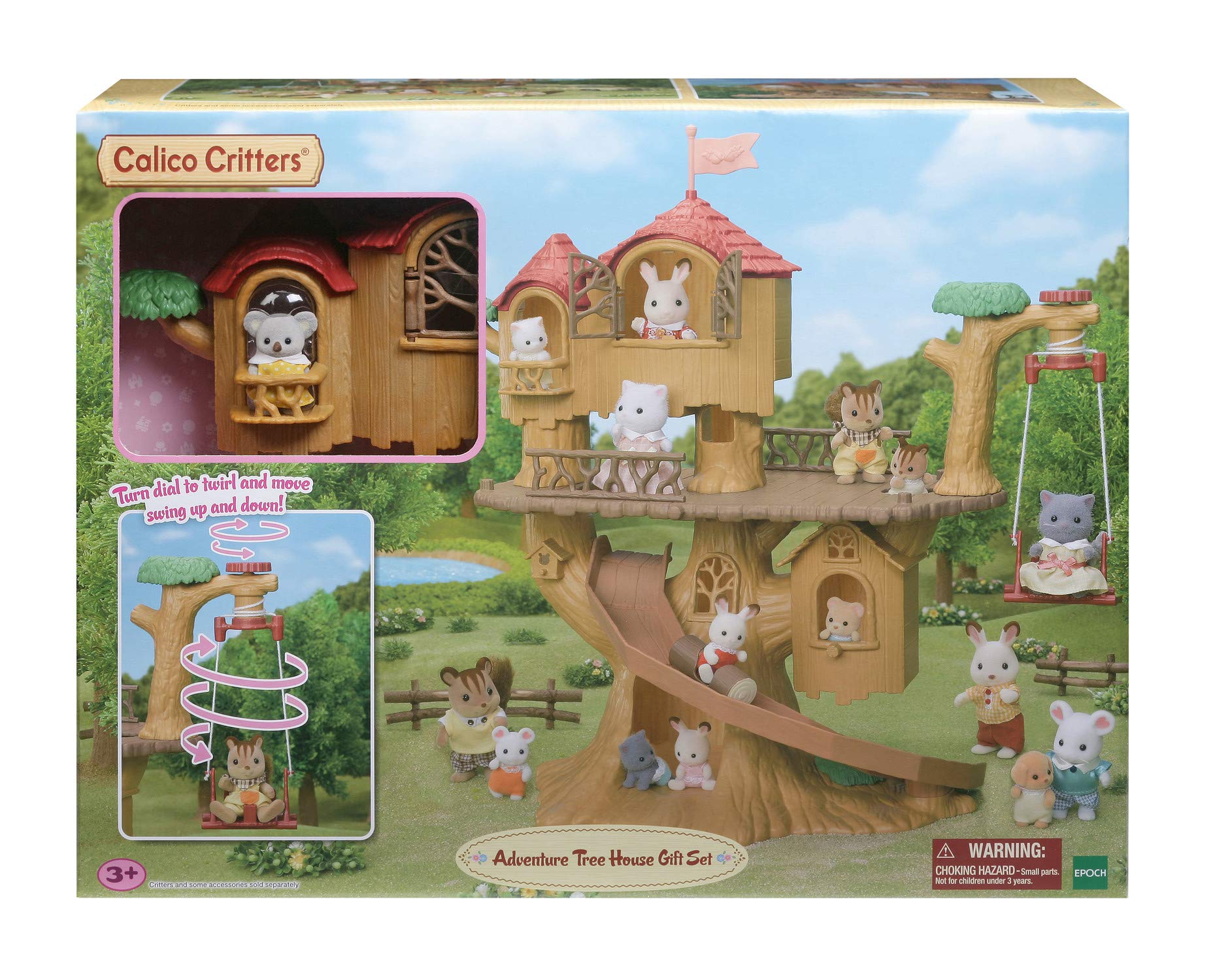 Calico Critters Adventure Treehouse Gift Set, Collectible Dollhouse, Figure and Accessories