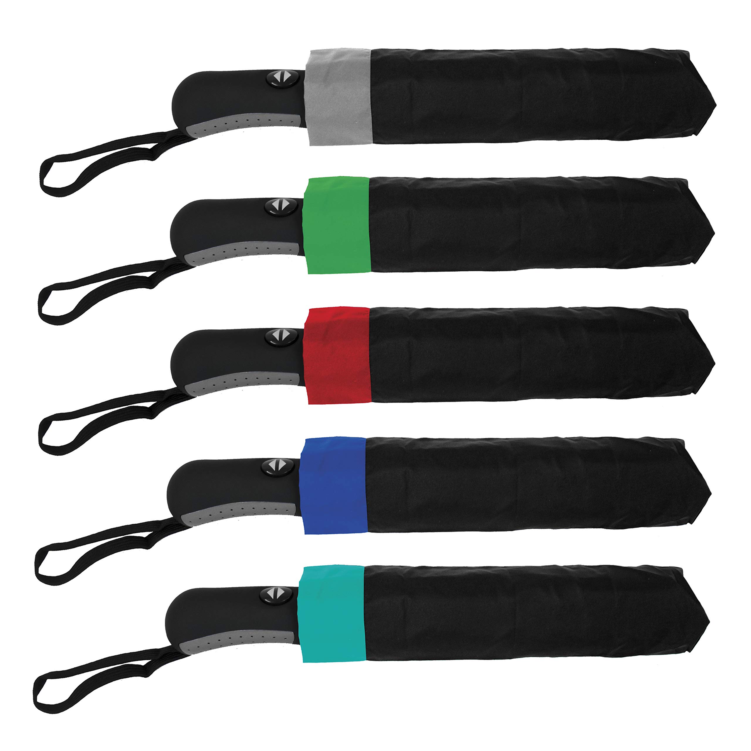The Color Flip 46" Windproof Compact Inverted Umbrella Automatic Open Close Inside Out Mini Lightweight Reverse Umbrella for Rain & Sun, Strong Fiberglass Folding Umbrella For Men and Women, Red/Black