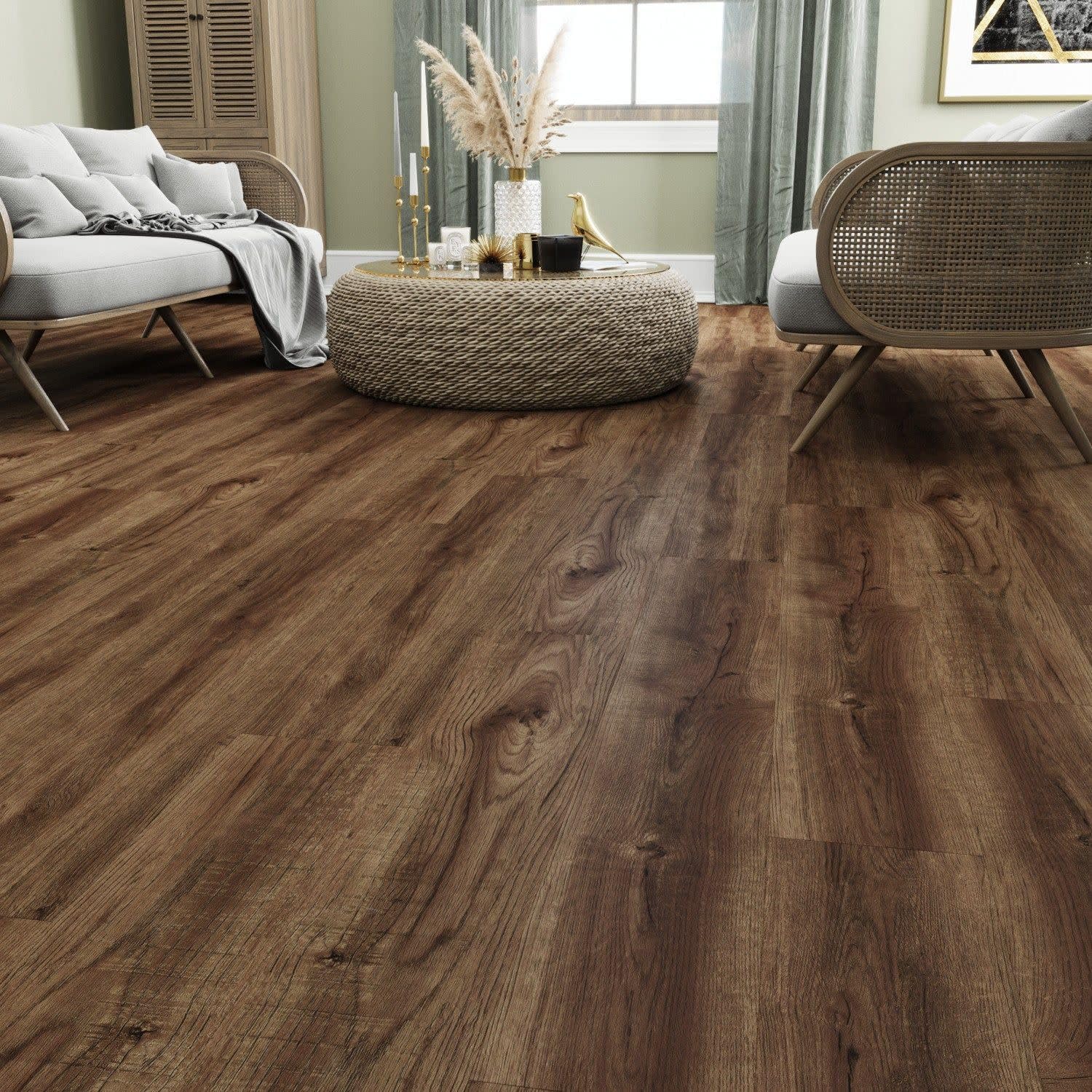 Lucida Surfaces Luxury Vinyl Flooring Tiles | Interlocking Flooring for DIY Installation | 10 Wood-Look Planks | MaxCore Ultra | 24.5 Sq. Feet (10 Planks, Pioneer Oak, 10)