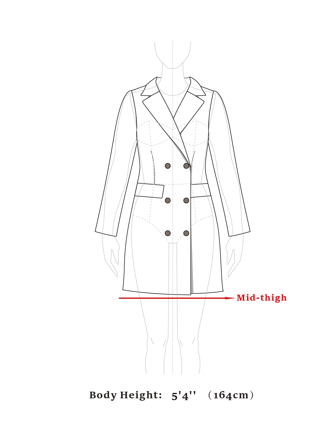 Allegra K Women's 2024 Pea Coat Single Breasted Long Winter Coats for Women X-Large Green
