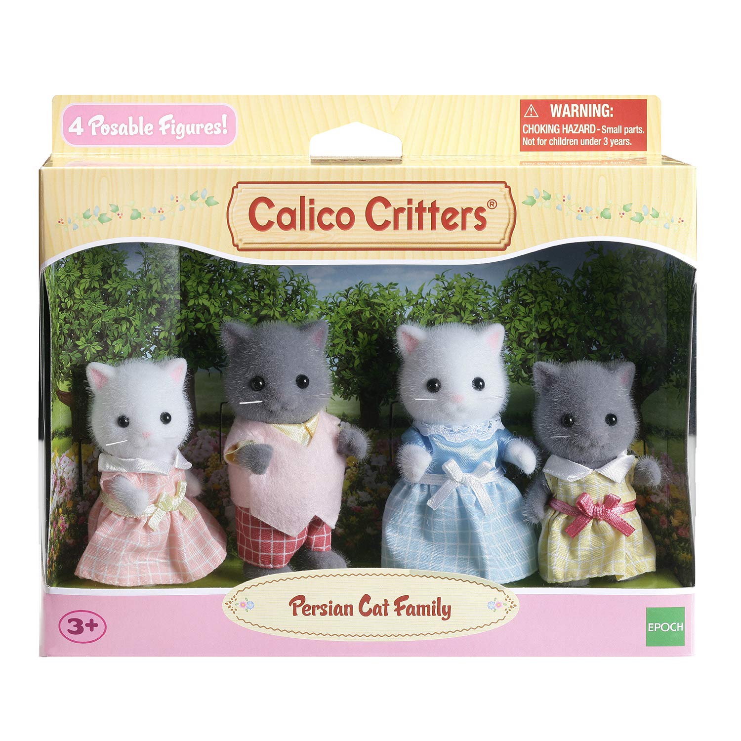 Calico Critters Persian Cat Family - Set of 4 Collectible Doll Figures for Children Ages 3+