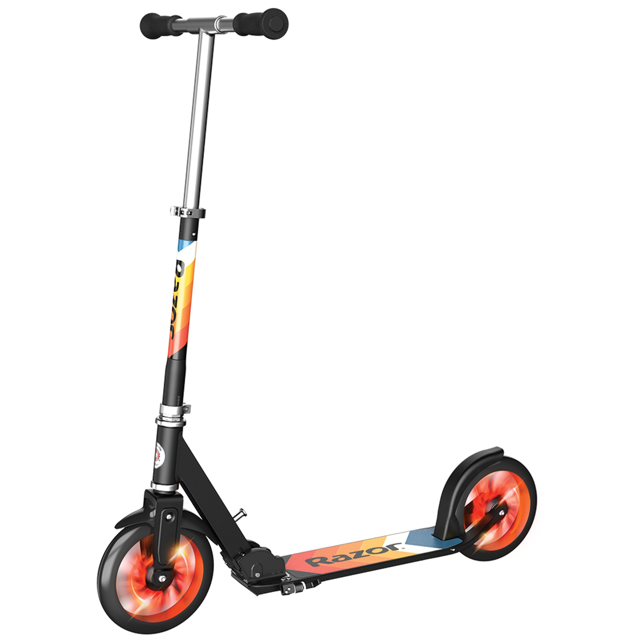 Razor A5 Lux Kick Scooter for Kids Ages 8+ - 8" Urethane Wheels, Anodized Finish Featuring Bold Colors and Graphics, For Riders up to 220 lbs