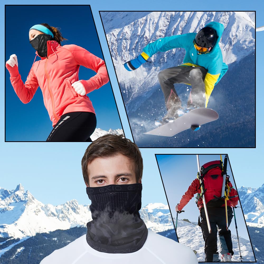 EXIO Winter Neck Warmer Gaiter/Balaclava (1Pack or 2Pack) - Windproof Face Mask for Ski, Snowboard (10. COYOTE BROWN (1pack))