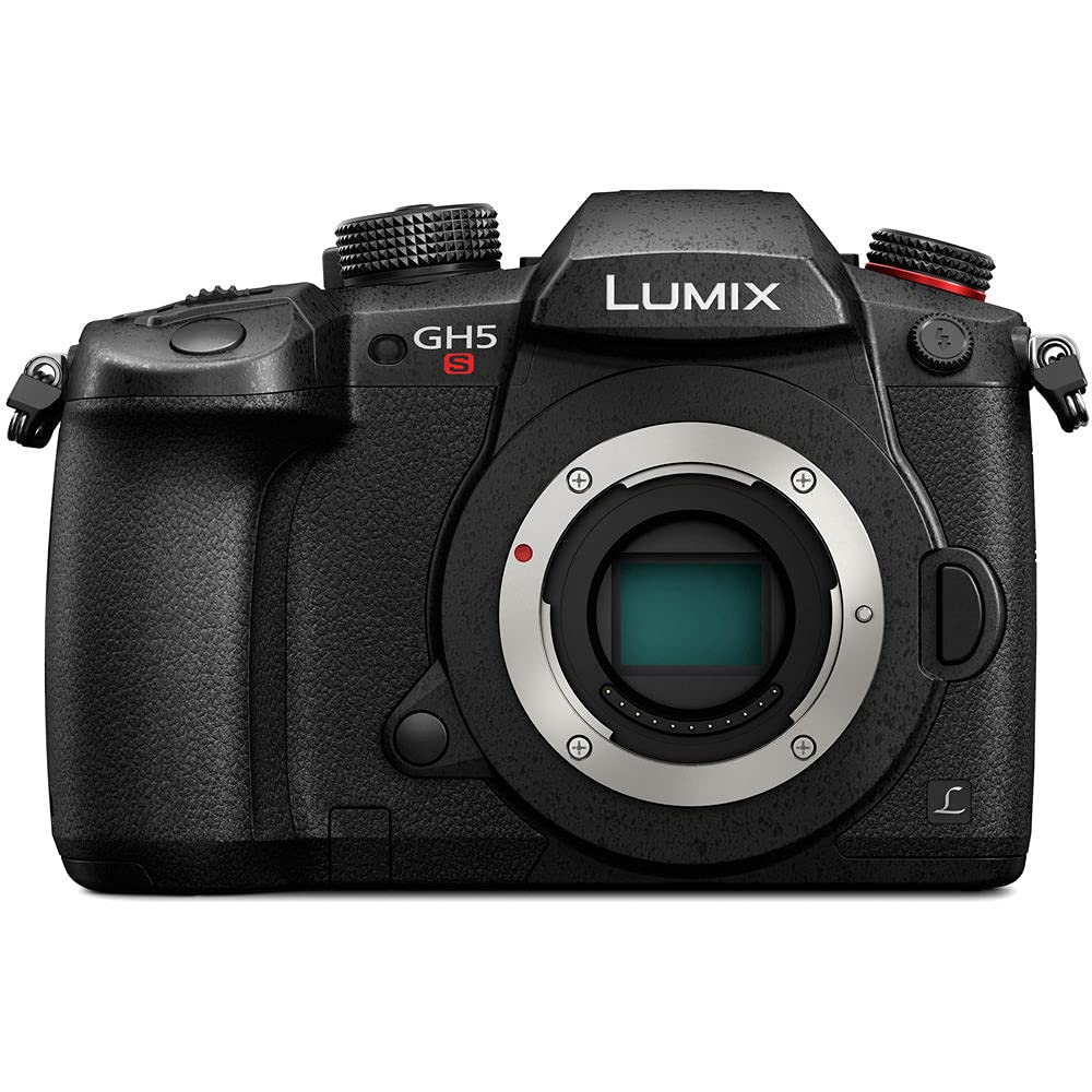 Panasonic Lumix DC-GH5S Mirrorless Digital Camera (DC-GH5S) - Bundle - with Sony 128GB Tough SD Card + LED Video Light + DMW-BLF19 Battery + Soft Bag + 12 Inch Flexible Tripod + Cleaning Set + More