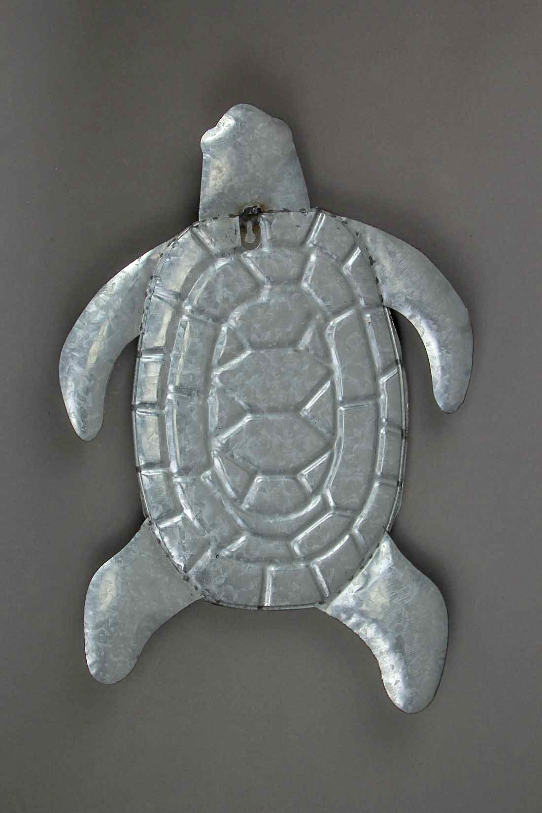 Things2Die4 White Enamel Galvanized Metal Sea Turtle Wall Art, Coastal Decor for Home, Patio, Garden, and Beach House