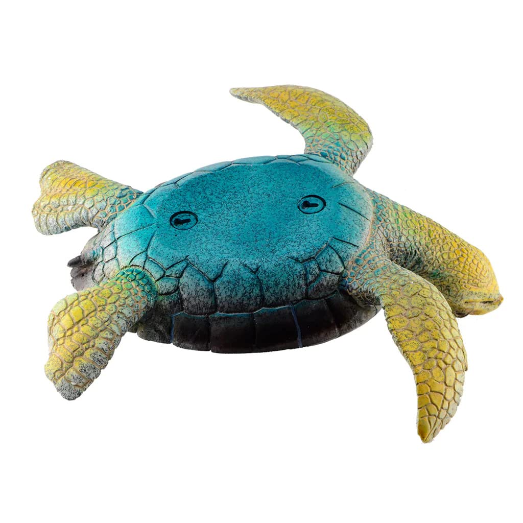 Corner Merchant Sea Turtle Statue Garden Decor, Tabletop Wall Hanging Sea Turtle Sculpture Measures 16 in x 15 in