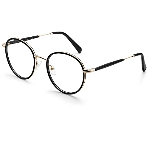 CARFIA Blue Light Glasses for Women Round Frame UV Protection Anti Eyestrain Computer Gaming Glasses