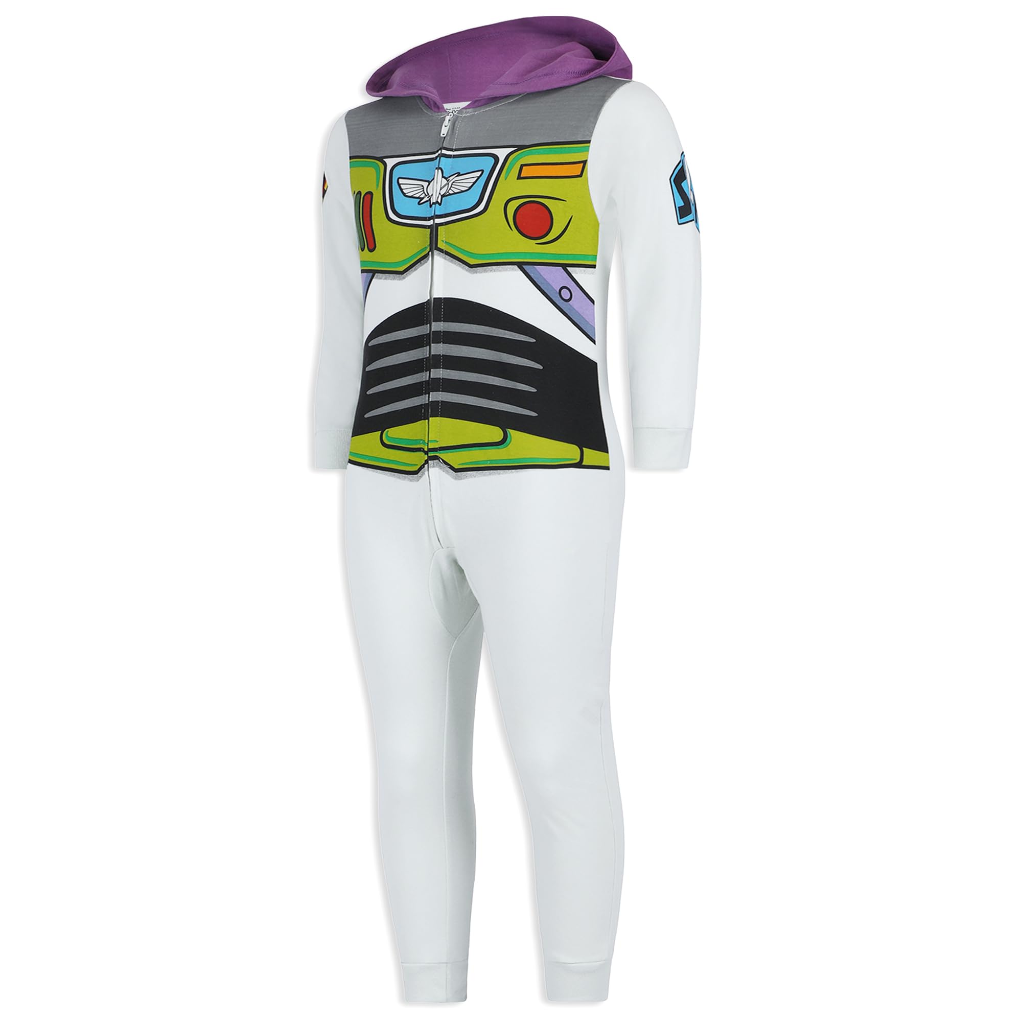 Disney Toy Story Woody or Buzz Lightyear Boys’ Hooded Romper for Newborn, Infant and Toddler – Blue/Yellow or White