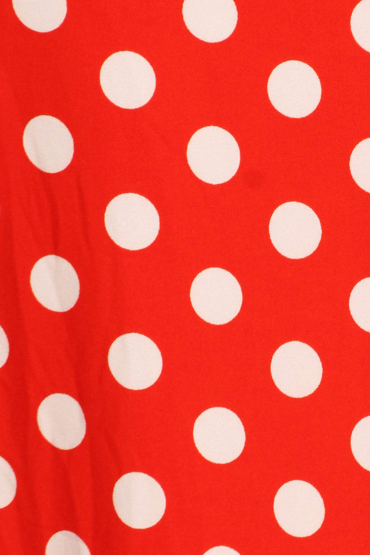 Plus Size Fold-Over Waist Lounge Wear A-Line Polka Dot Long Maxi Skirt Small Polka Red XL