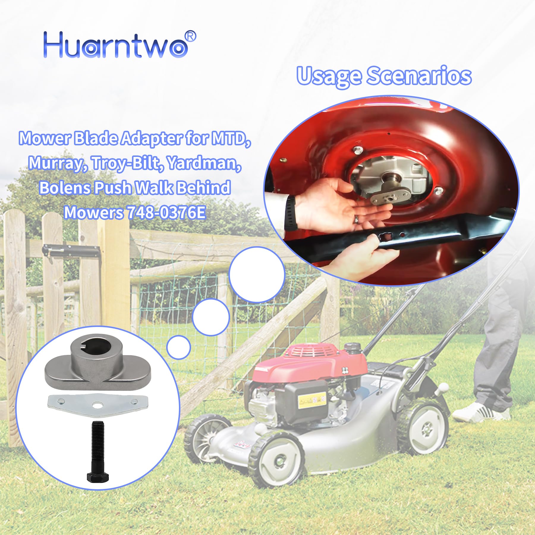 Huarntwo 710-1044, 736-0524B, 748-0376E New Mower Blade Adapter Kit for MTD