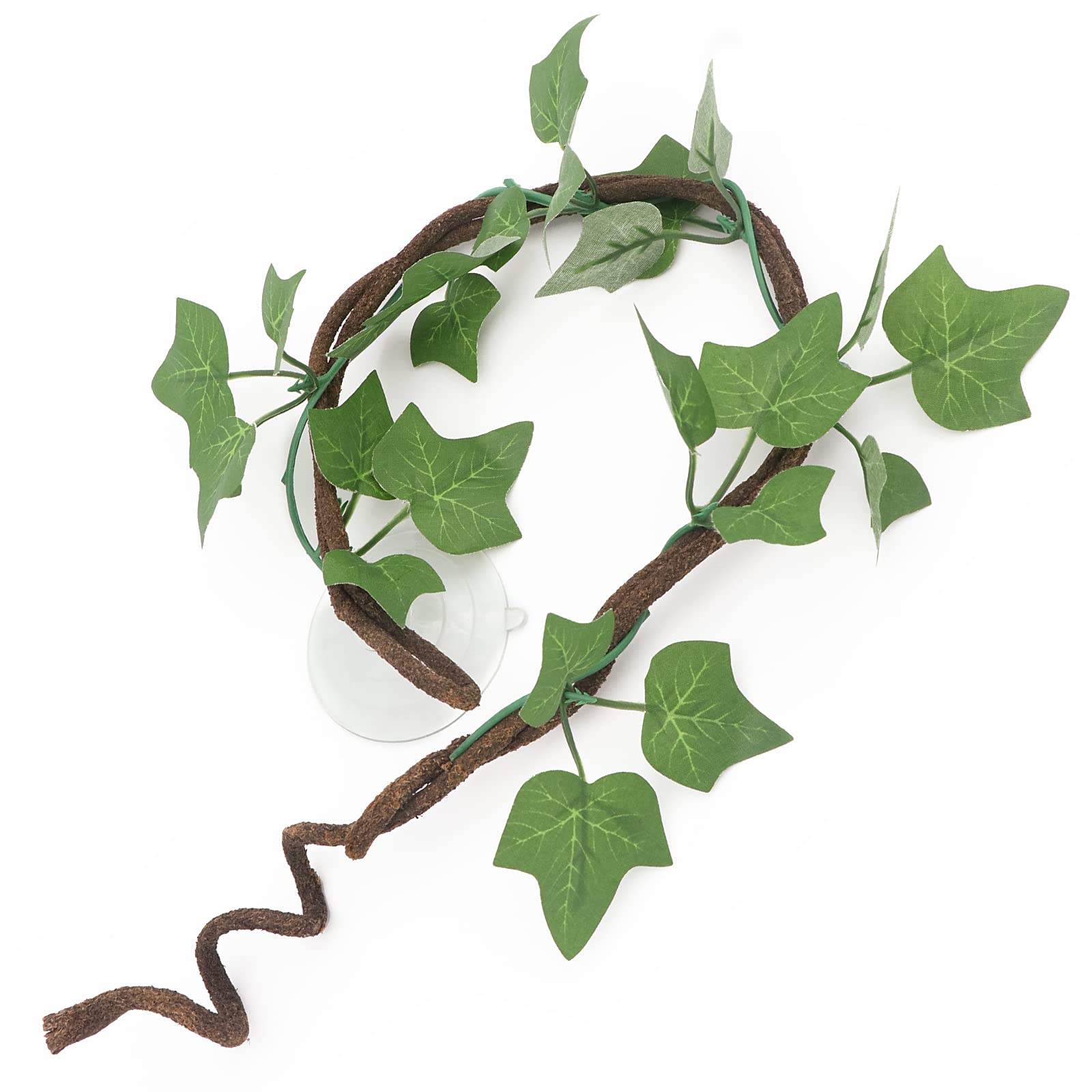 AQUA KT Reptile Flexible Climbing Vine Tree Branch with Leaves and Suction Cup for Lizard Snake Amphibian Terrarium Habitat Decoration