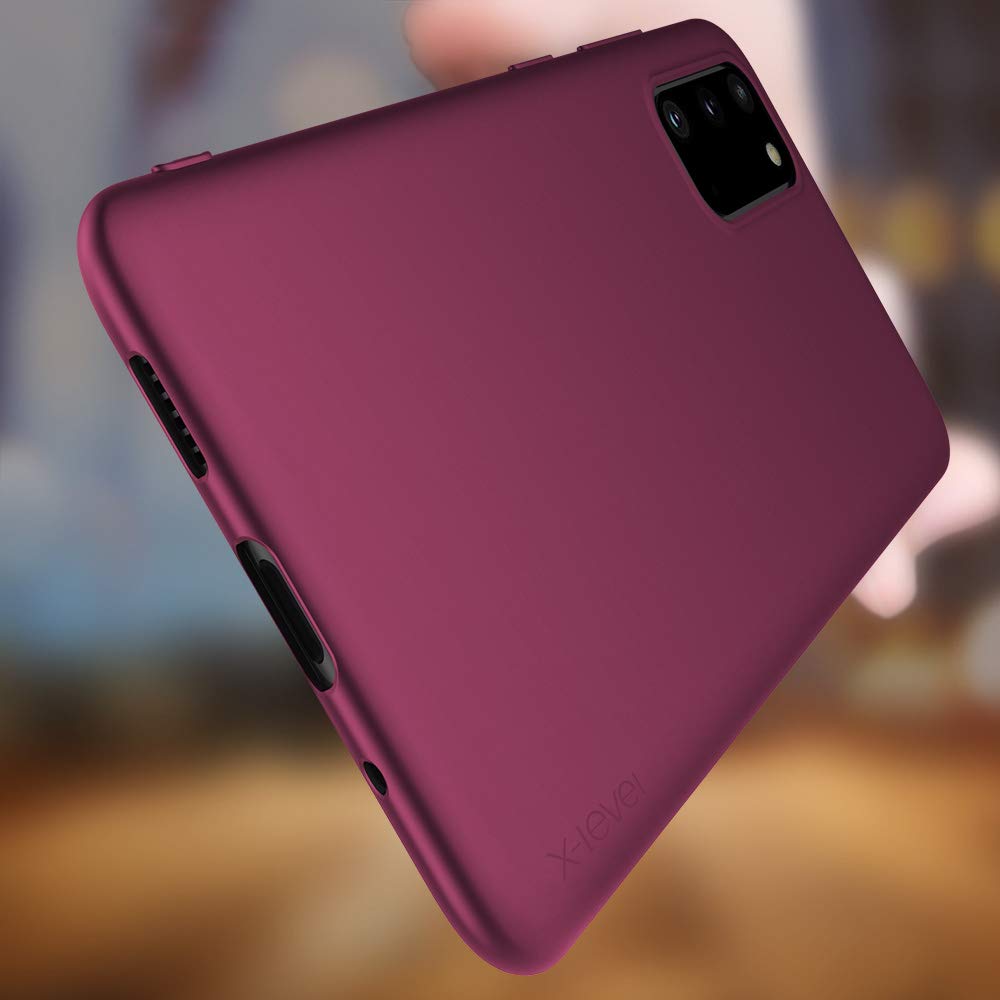 X-level Samsung Galaxy S20 Case/S20 5G Case Slim Fit Soft TPU Super Ultra-Thin [Guardian Series] S20 Phone Cover Matte Finish Coating Case Compatible Samsung S20-Wine red